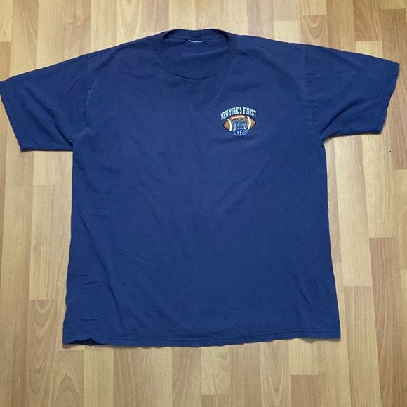 Nypd | Shirts | Vintage 9s New Yorks Finest Nypd Football Team Blue T ...